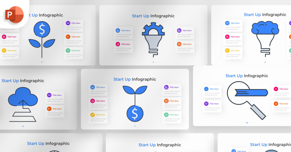 Plantilla de infografía de PowerPoint de inicio