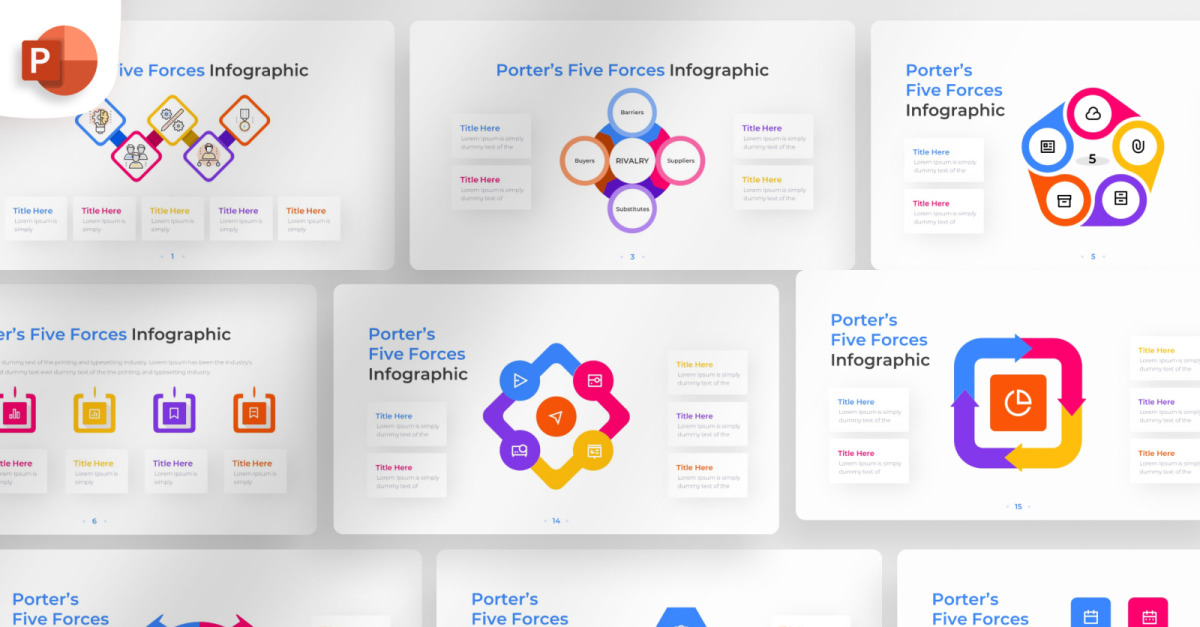 Porter's Five Forces PowerPoint Infographic Template