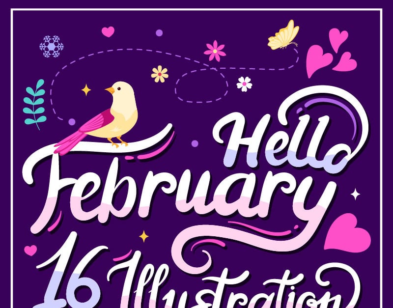 16 Bonjour Mois De Février Illustration - TemplateMonster