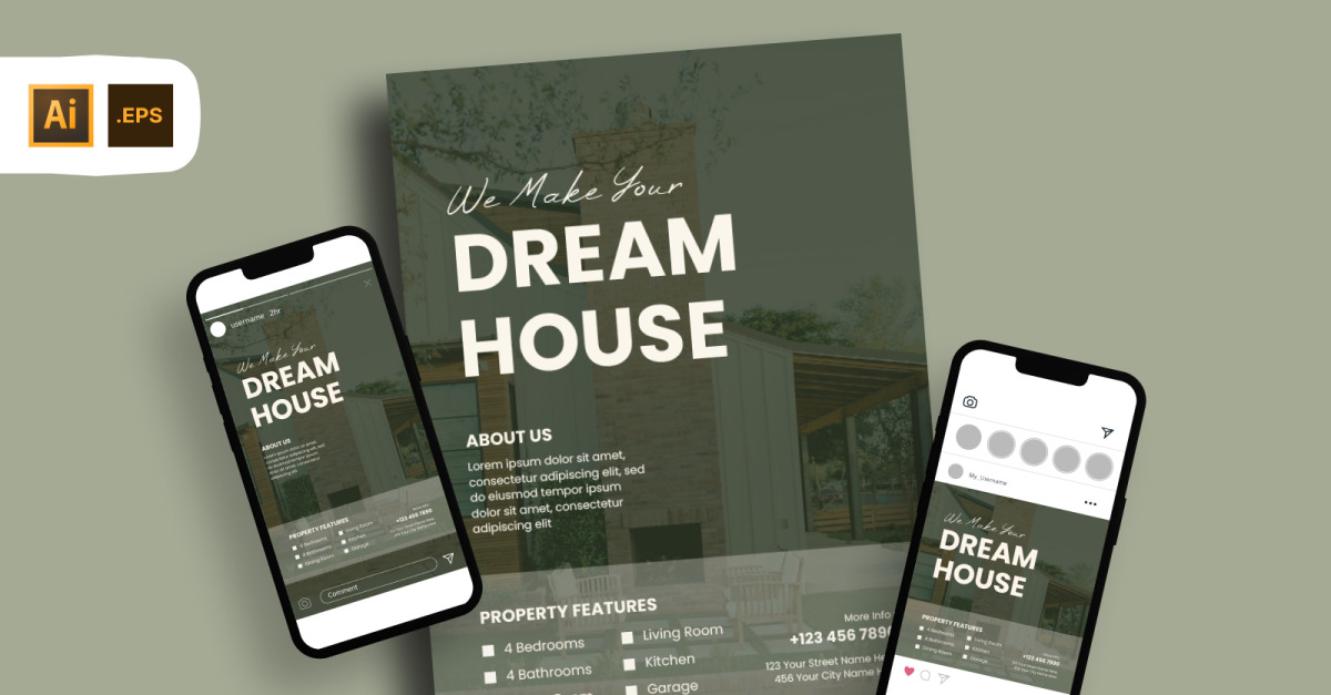 Dream House Real Estate Flyer Template - TemplateMonster