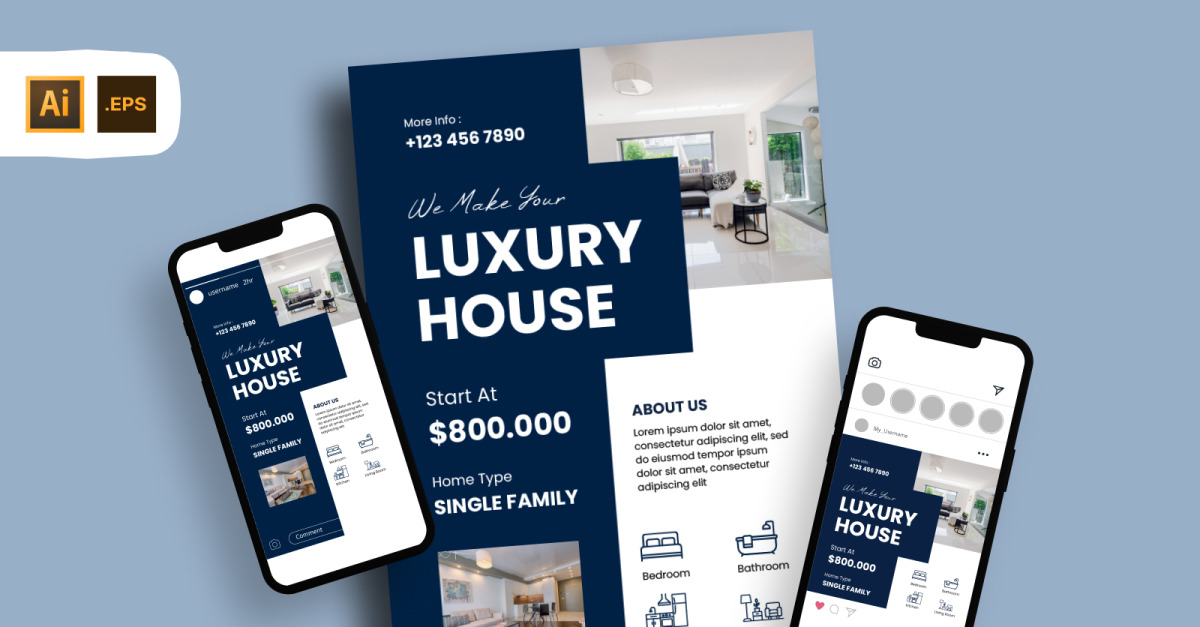 Family Luxury House Promotion Flyer Template