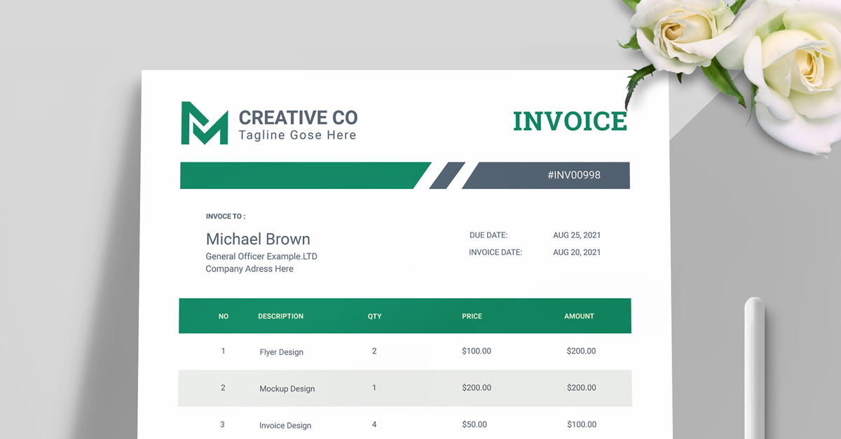 Creative Invoice Templates #374706 - TemplateMonster