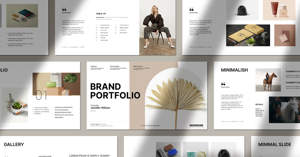 Plantilla de PowerPoint digital para portafolio de marcas