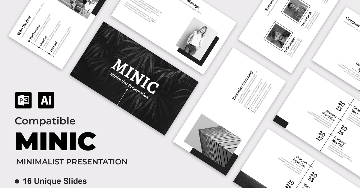 Corporate Minimal Presentation Template Layout