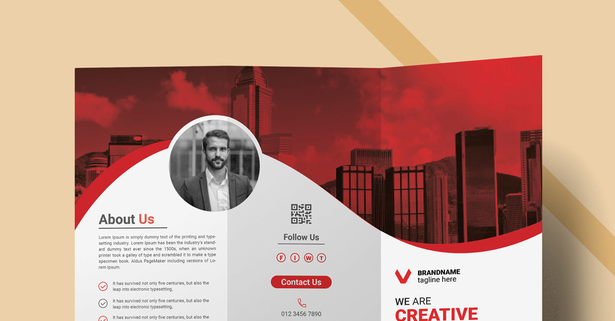 Folleto tríptico de negocios corporativos - InDesign