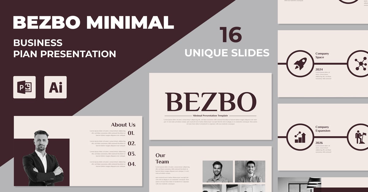 Minimal Presentation Template Design Layout - TemplateMonster