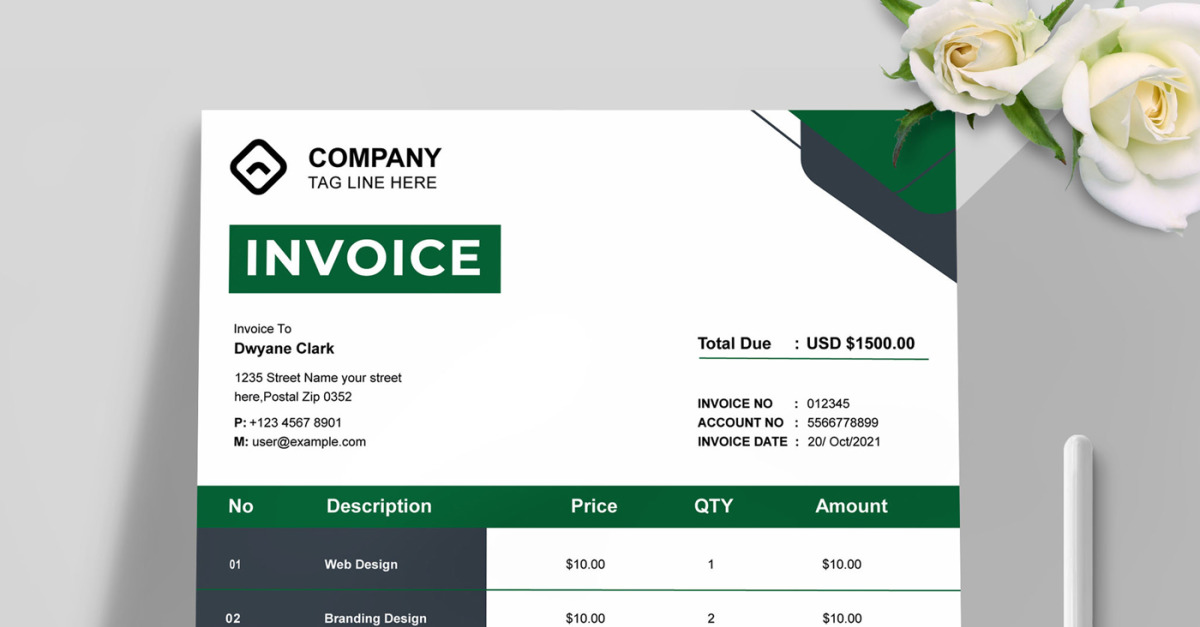 Company Invoice Templates Layout #374929 - TemplateMonster