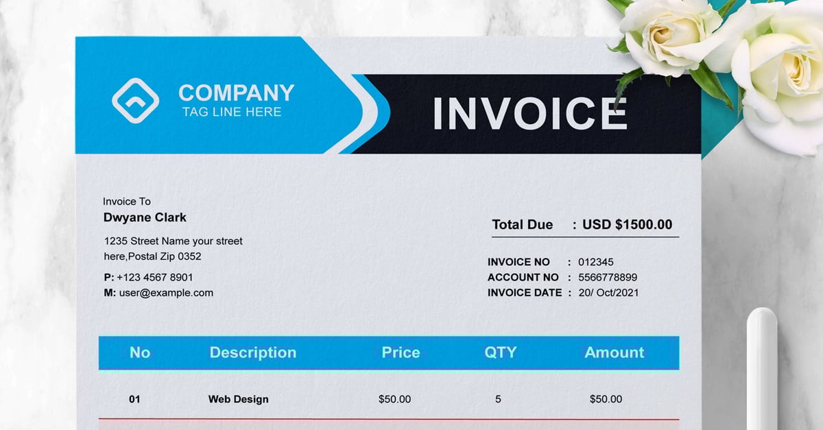 Premium Invoice Design Template Layout - TemplateMonster