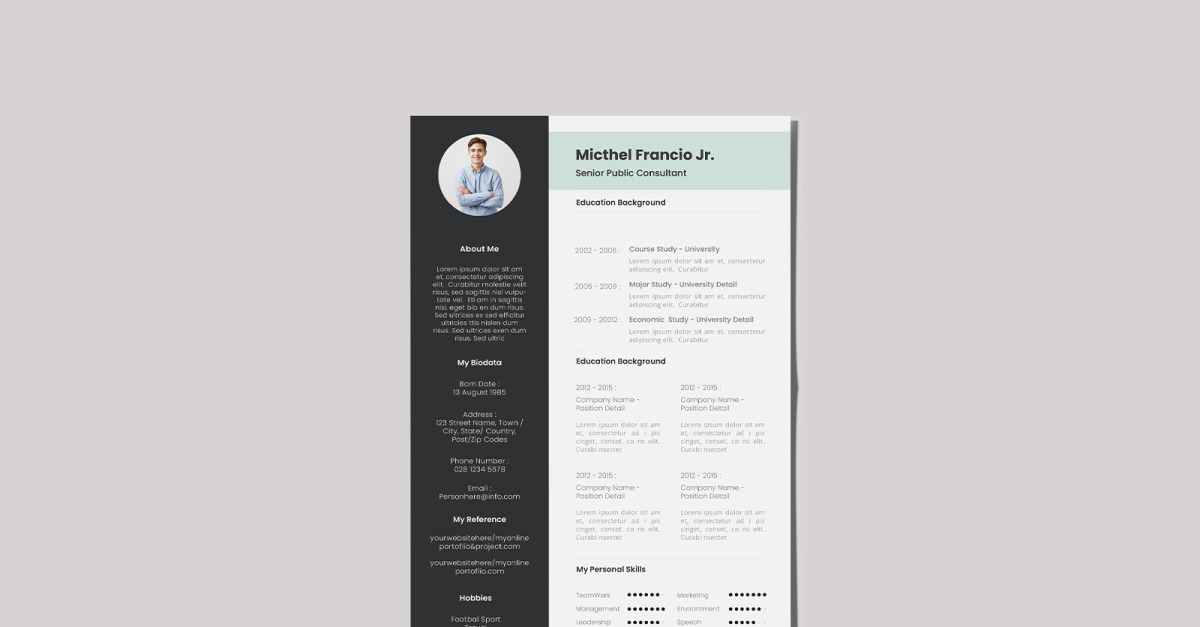 Clean Meta CV | ResumeTemplate #375278 - TemplateMonster