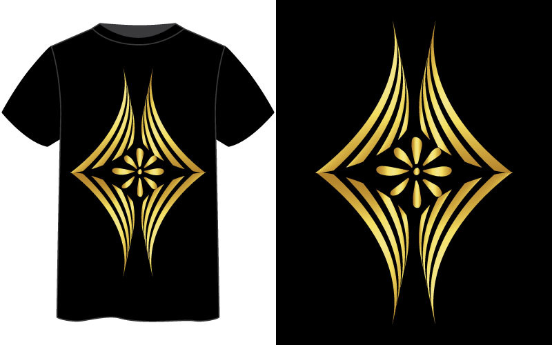 T-shirt design with a colorful shape art Template