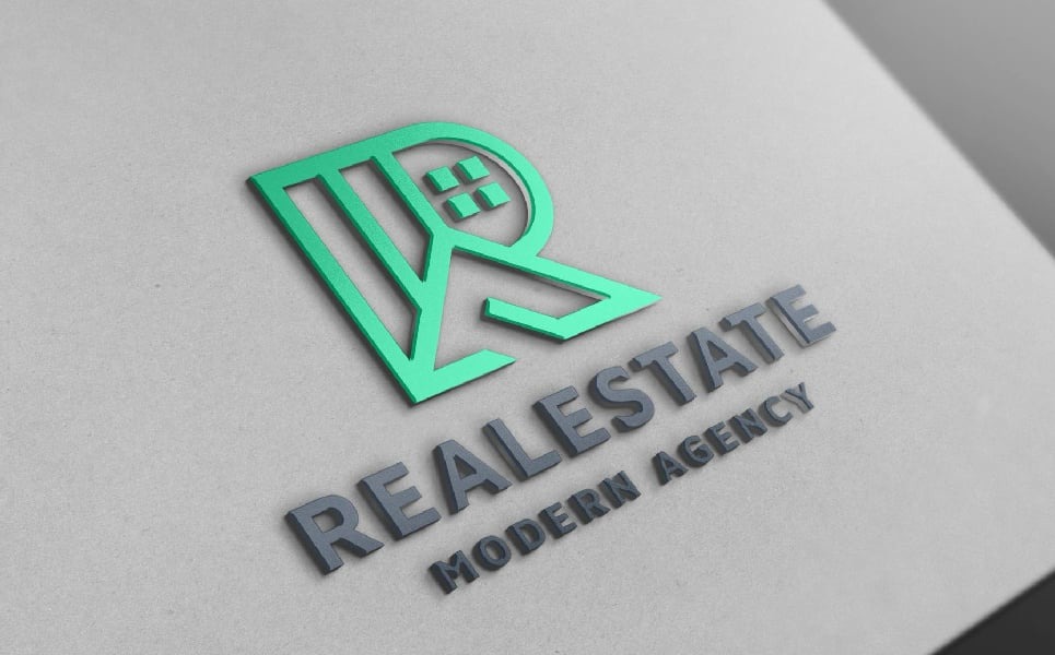 Logo de l'agence immobilière moderne - TemplateMonster