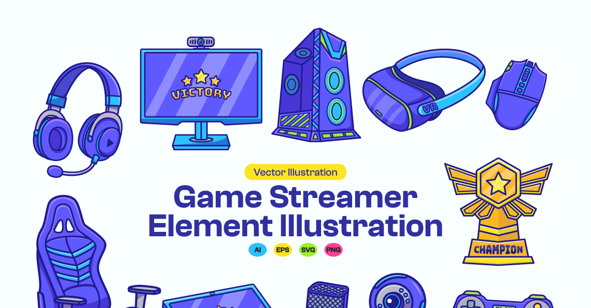 Colección de elementos de Game Streamer - TemplateMonster