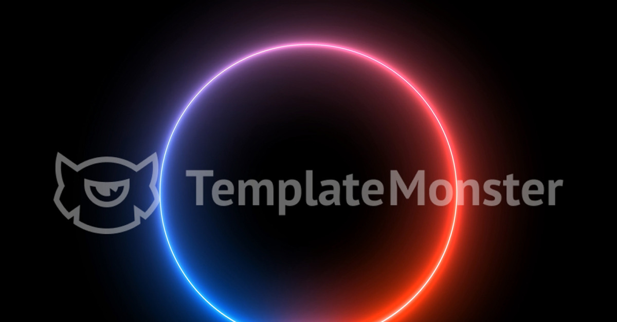 Red and blue neon colors merge and animate in circle line footage video ...