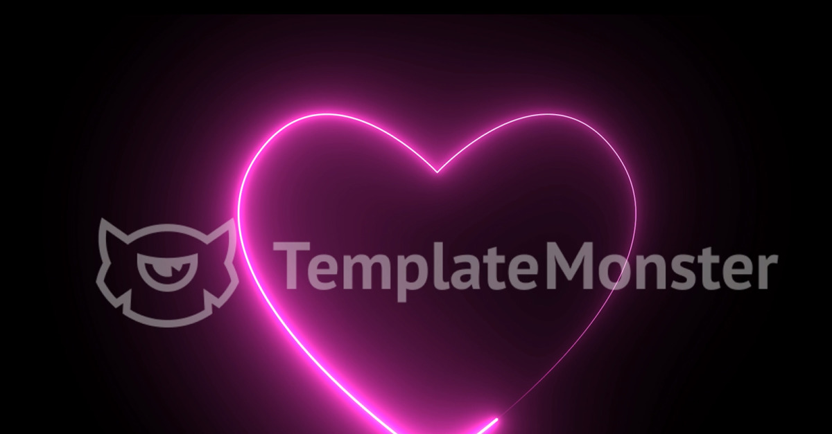 Pink heart line animate footage video clip on black background. 4k