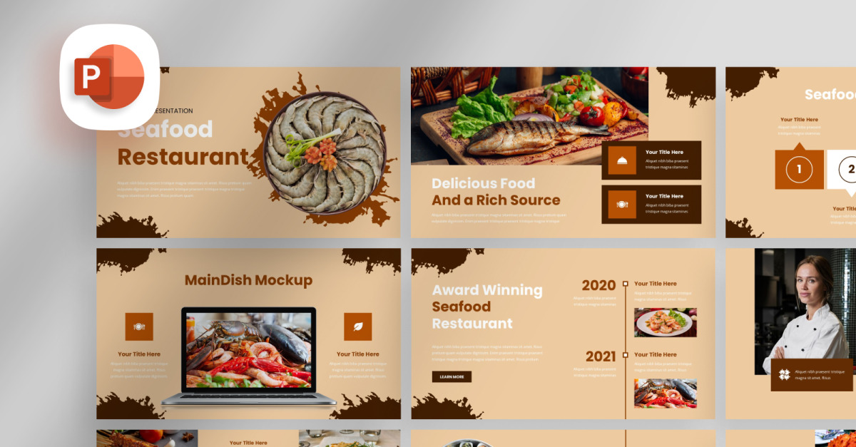 Plantilla de PowerPoint - restaurante de mariscos