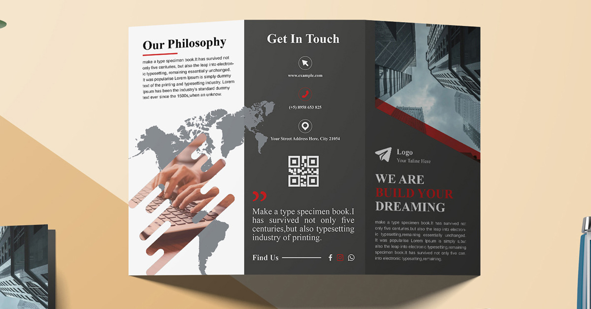 Professional Business Trifold Brochure - TemplateMonster