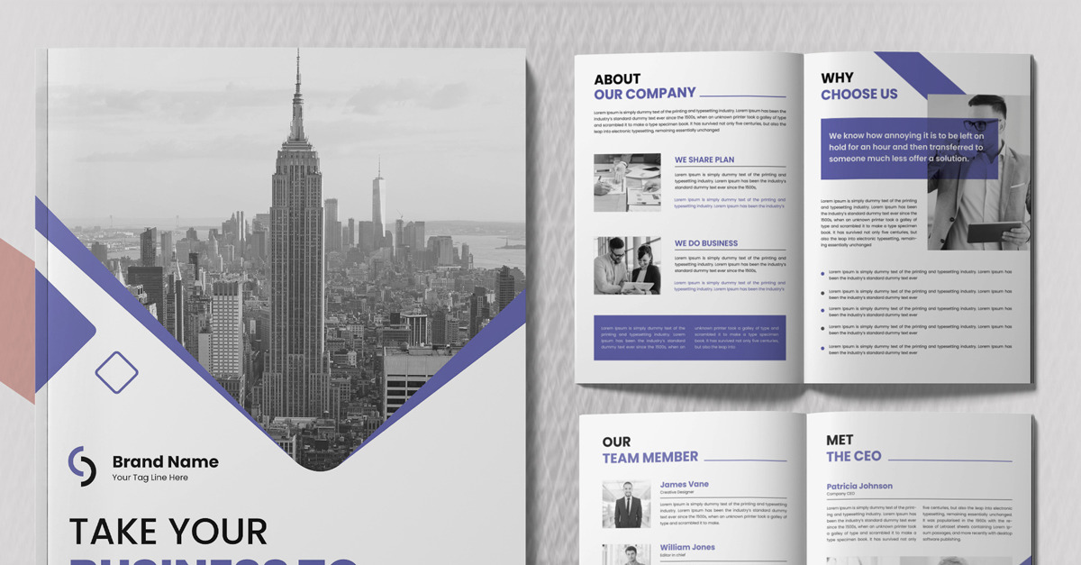 Bio-fold Business Brochure Template #375841 - TemplateMonster