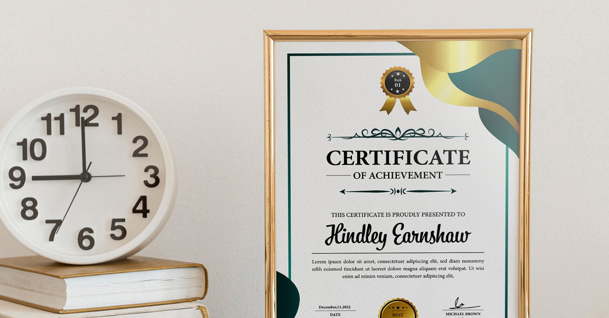 Certificate of Achievement Layout Templates