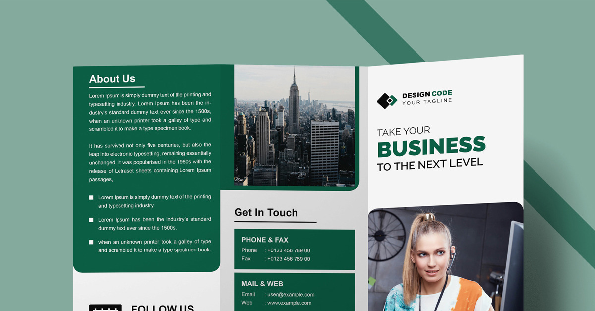 Corporate Trifold Brochure Layout Templates - TemplateMonster