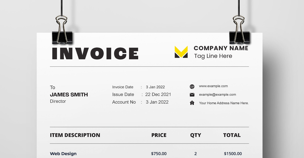 Professional Invoice Layout Template - TemplateMonster