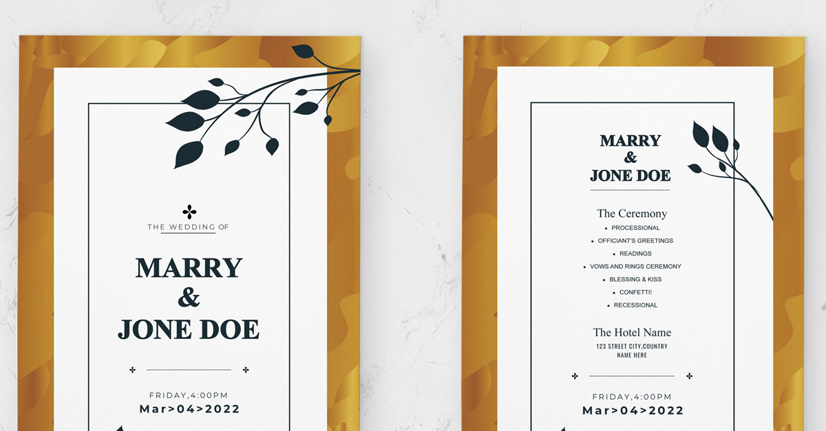 Wedding Invitation Card Layout Templates - TemplateMonster