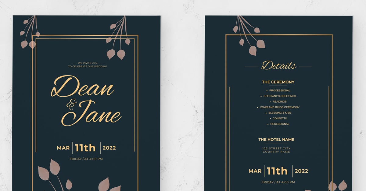 Wedding Invitations Card Template #375801 - TemplateMonster