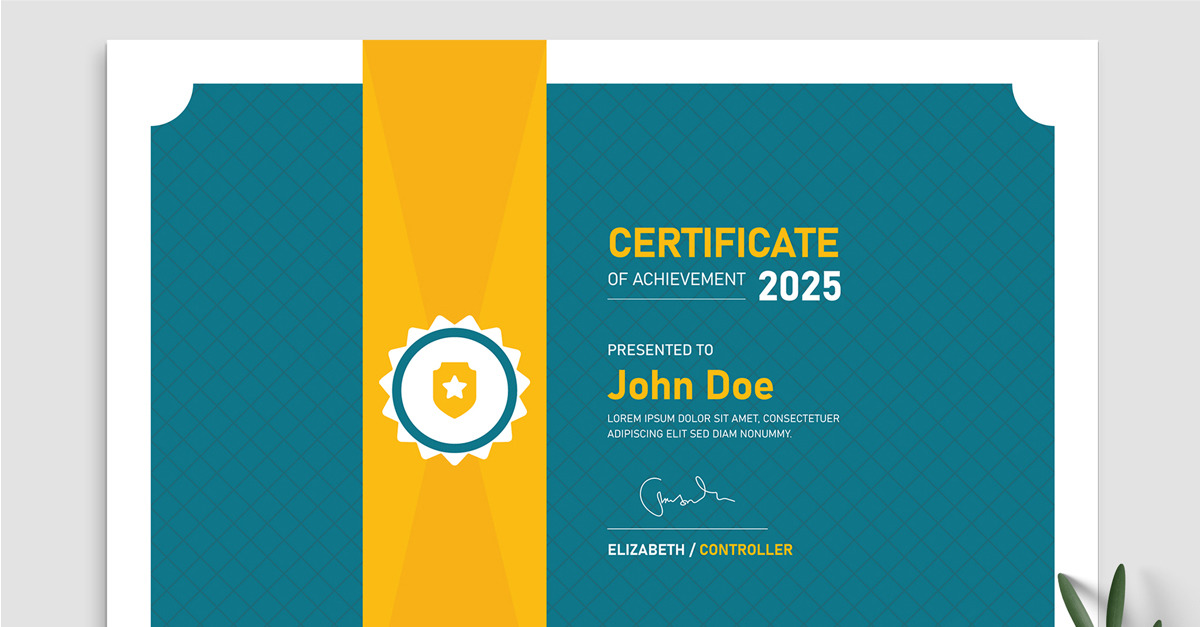 Achievement Certificate Design Layout - TemplateMonster