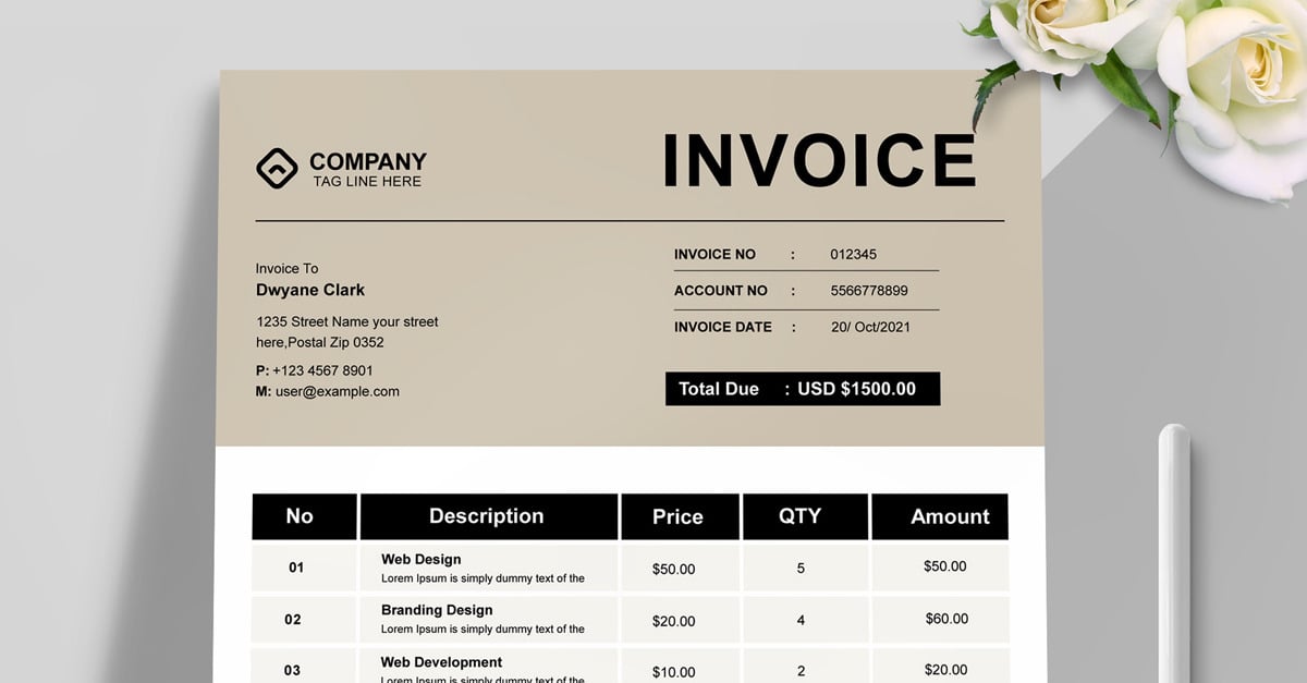 Professional Invoice Layout Templates - TemplateMonster