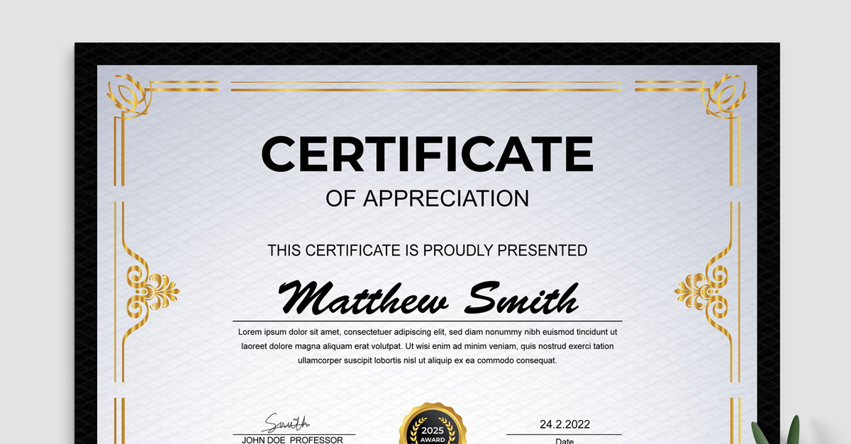 Certificates of Appreciation Templates Layout