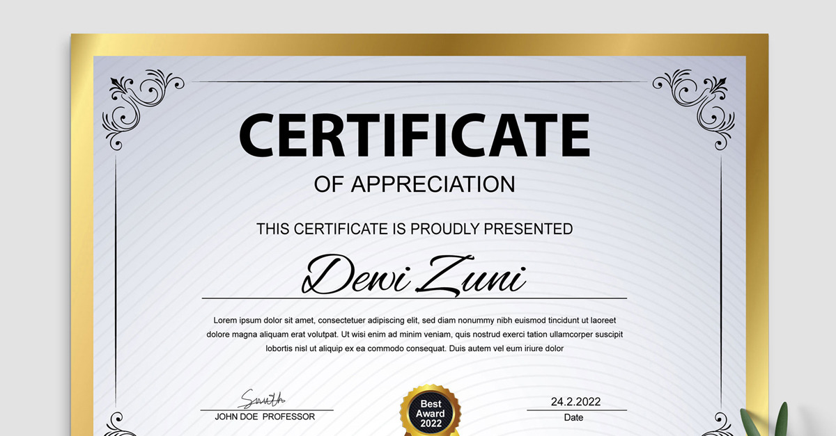 Certificates Template Layout #376341 - TemplateMonster