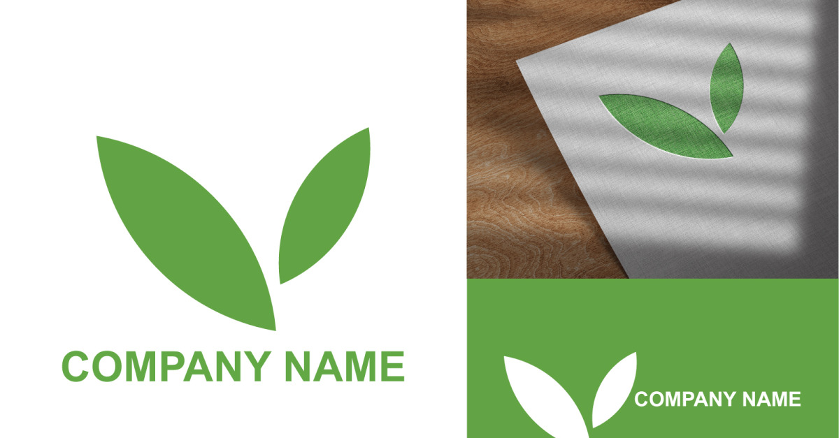 Design semplice del modello di logo a foglia