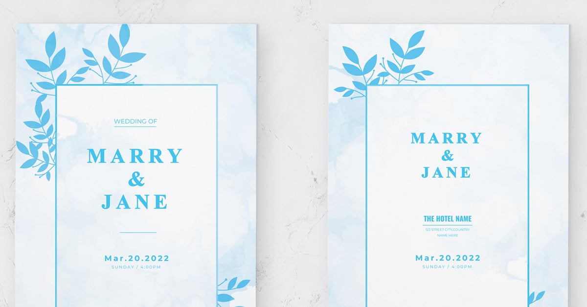 Simple Wedding Invitation Card #376335 - TemplateMonster