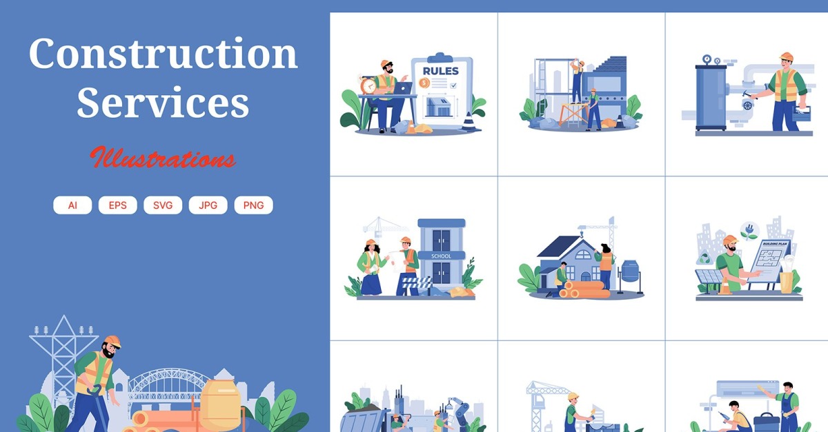 M735_Pack dillustrations des services de construction 2