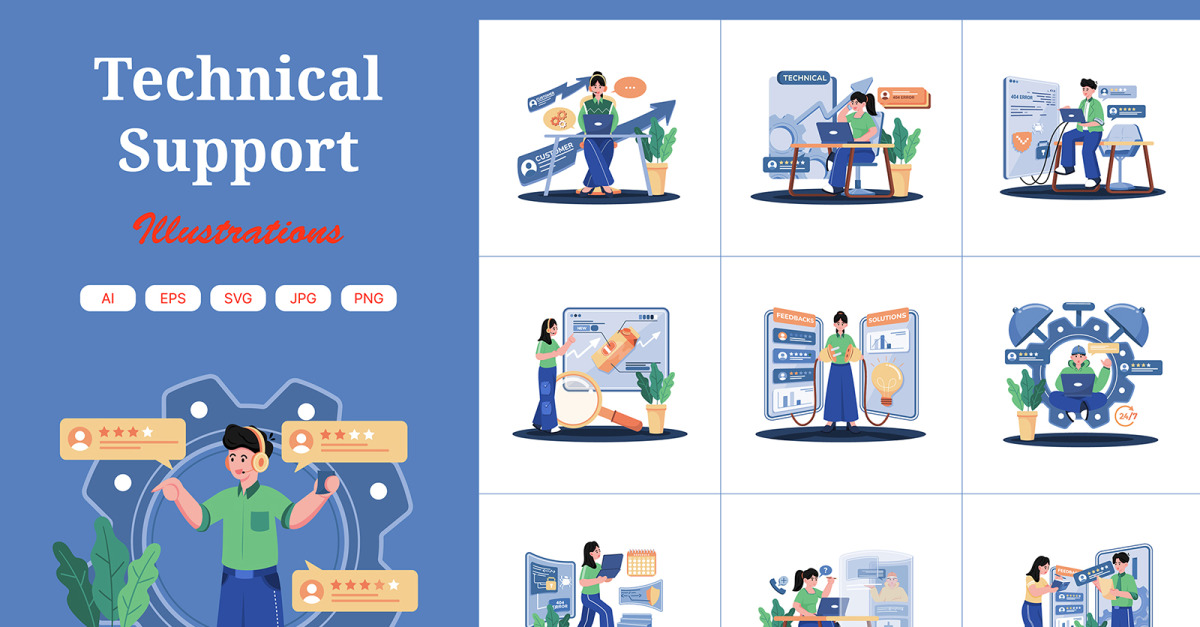 M740_Technical Support Illustration Pack - TemplateMonster