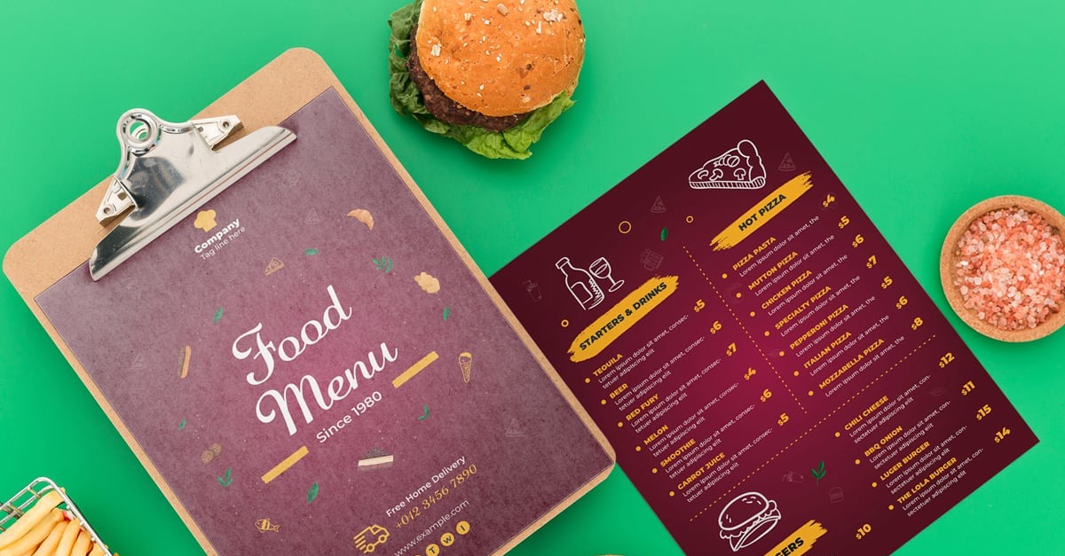 Modelli di menu di cibo per ristoranti - TemplateMonster