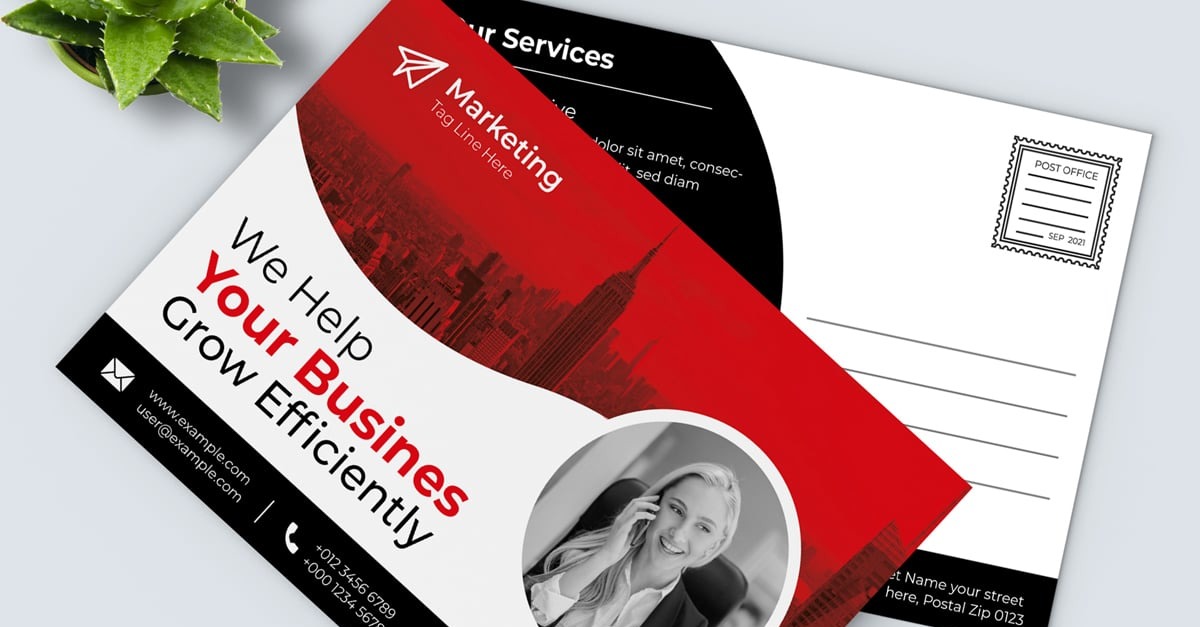 Corporate Business Post Card Template layout