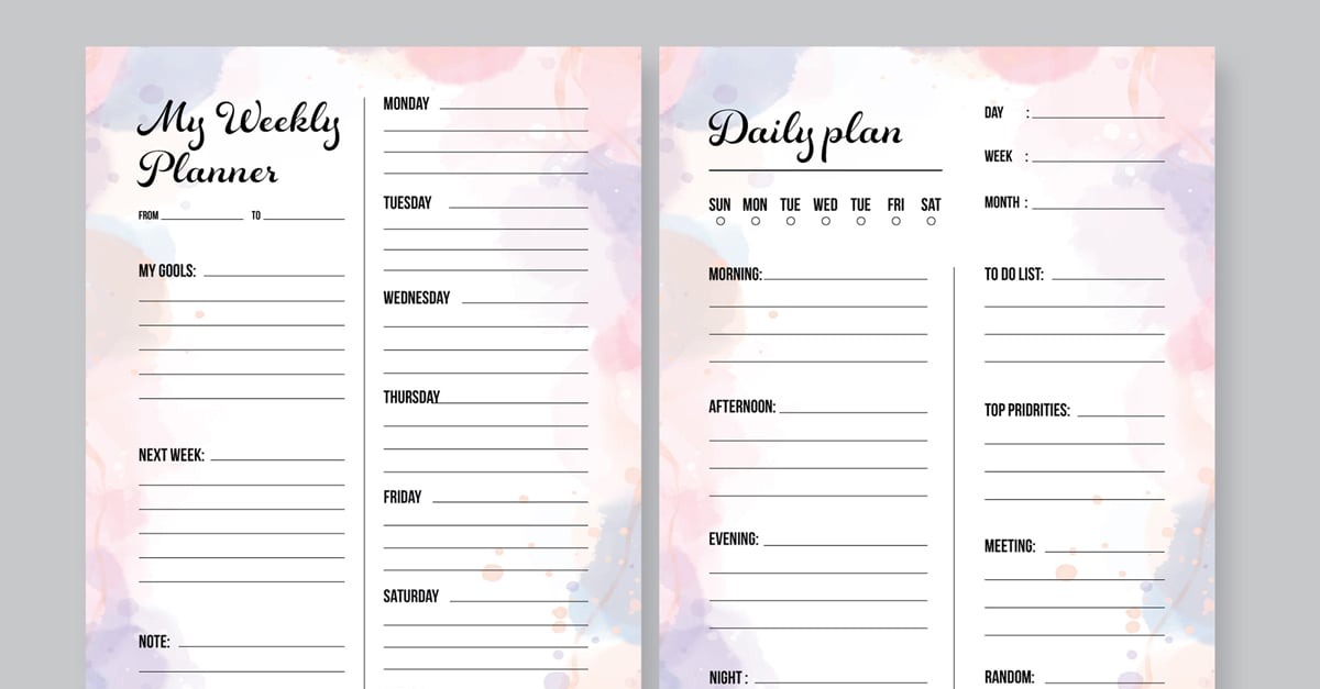 Daily & Weekly Planner Templates - TemplateMonster