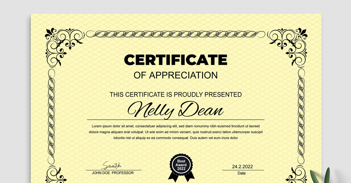 Certificate Design- Template #376852 - TemplateMonster