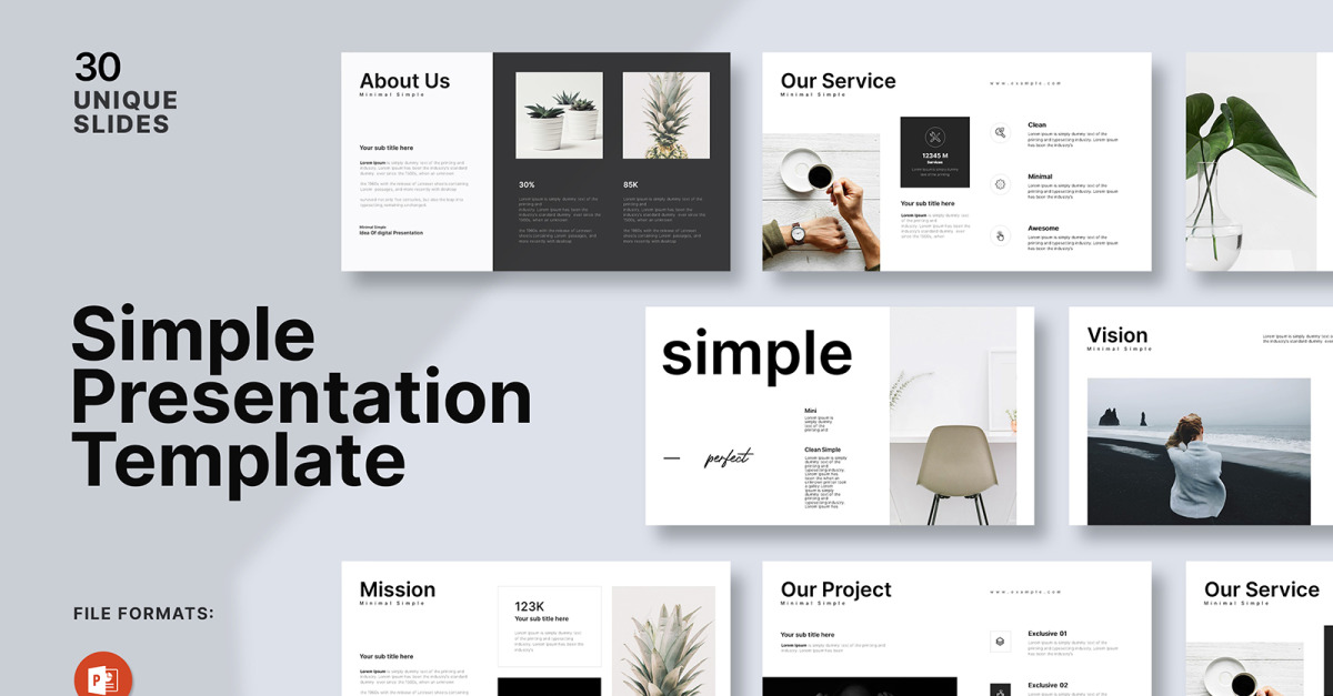 Modèle de présentation Powerpoint simple - TemplateMonster