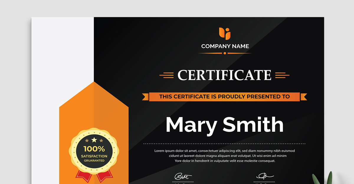 Modern Certificates Templates layout - TemplateMonster