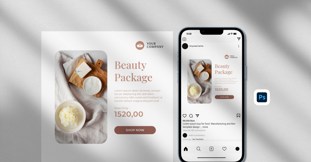 Beauty Package Promotion Instagram Post - TemplateMonster