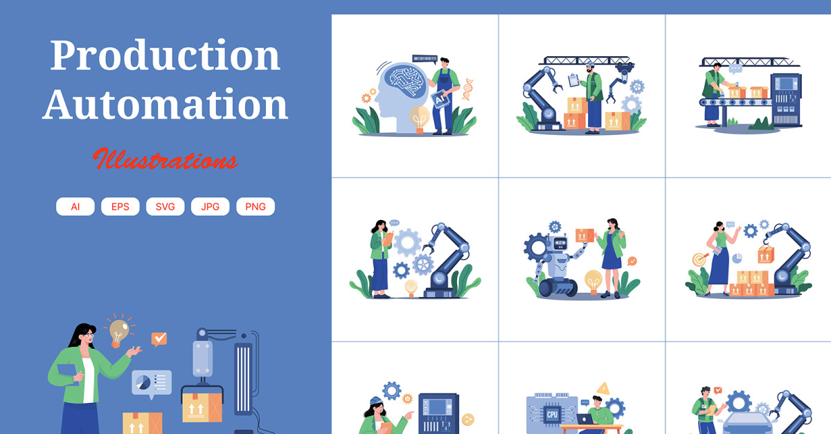 M684_Pack d'illustrations d'automatisation de la production 2
