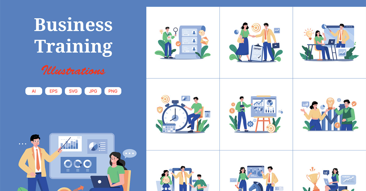 M685_Business Training Illustration Pack 1 - TemplateMonster