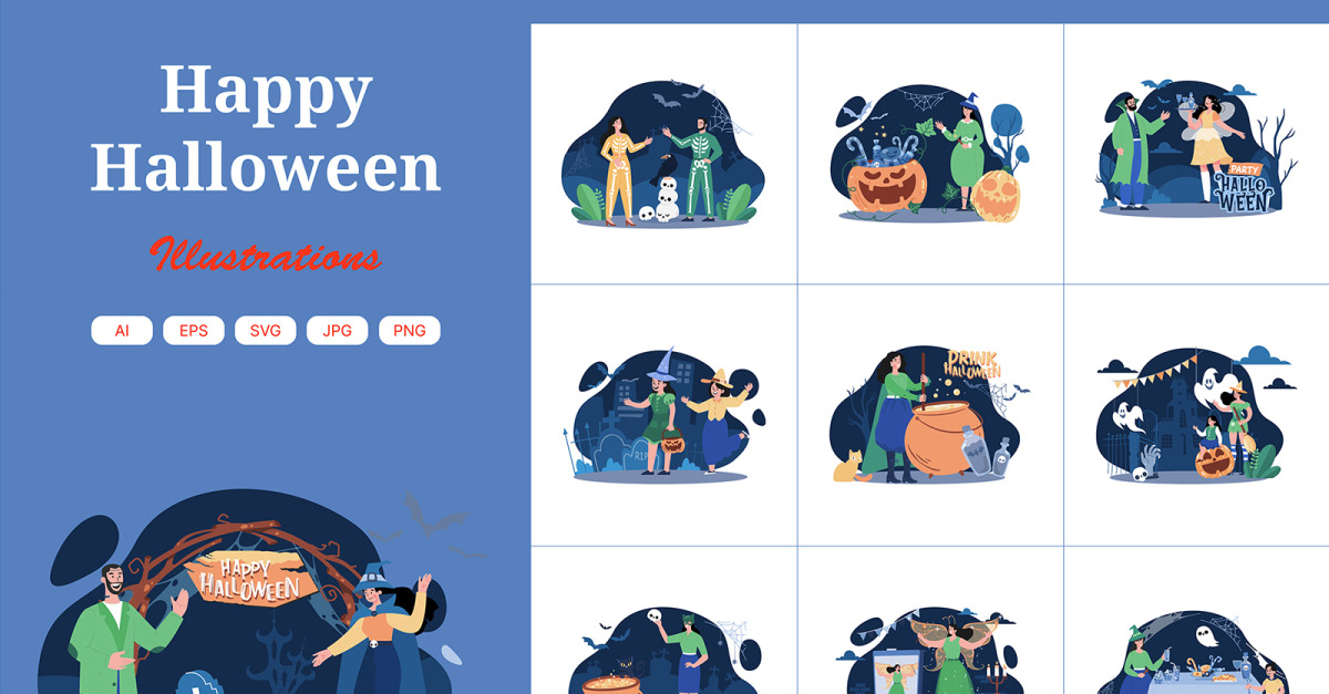 M663_Pack d'illustrations Joyeux Halloween