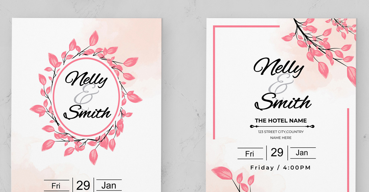 Modèles d'invitations de mariage - TemplateMonster