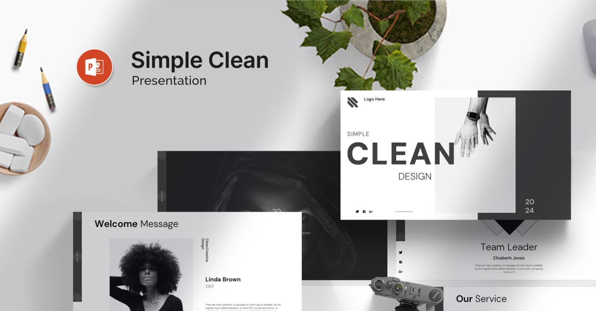 Simple Clean Presentation Template #377300 - TemplateMonster