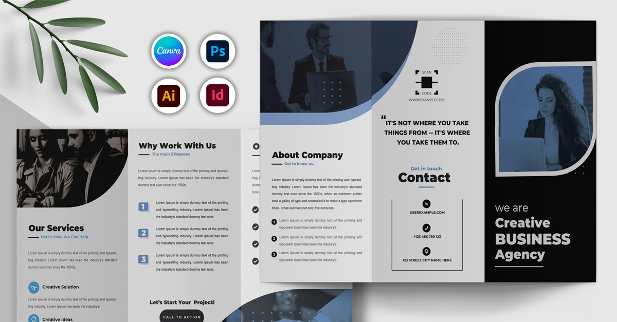 Business Creative Agency Brochure #377450 - TemplateMonster