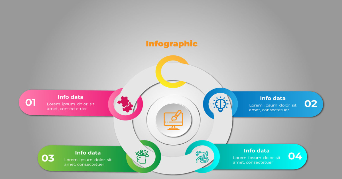 Circle Rounded Vector Infographic Element Template Design