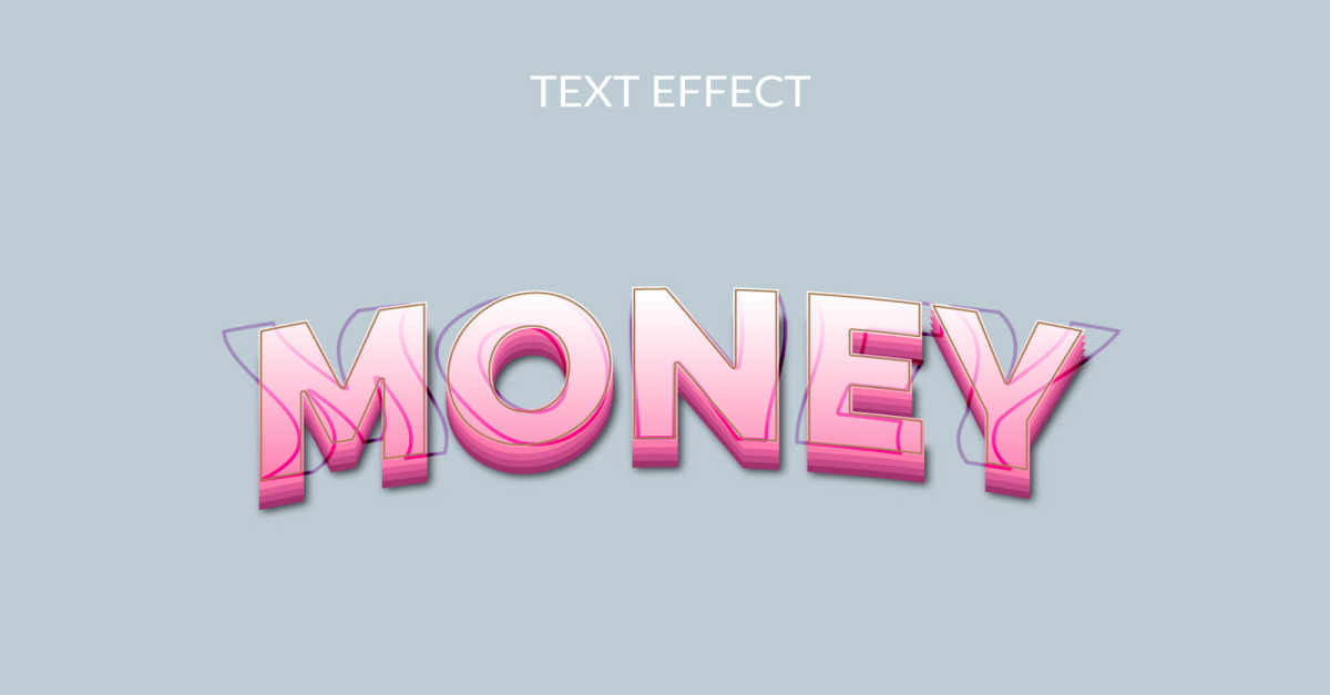 Money 3D Editable Vector Eps Text Effect Template
