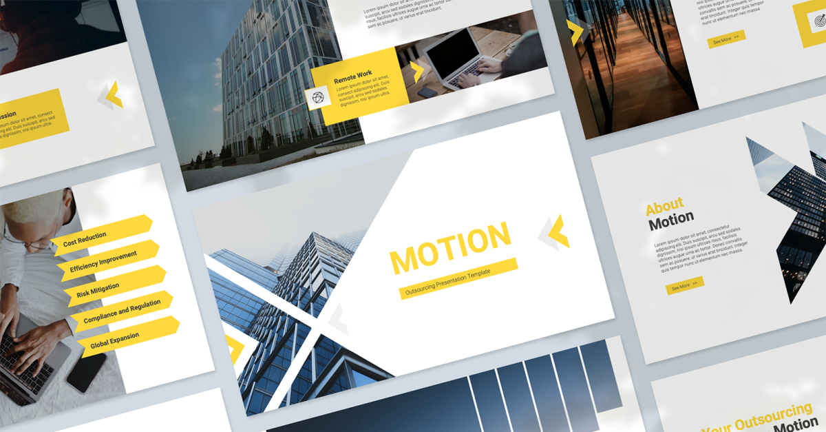 Motion - Modèle PowerPoint de présentation d'externalisation